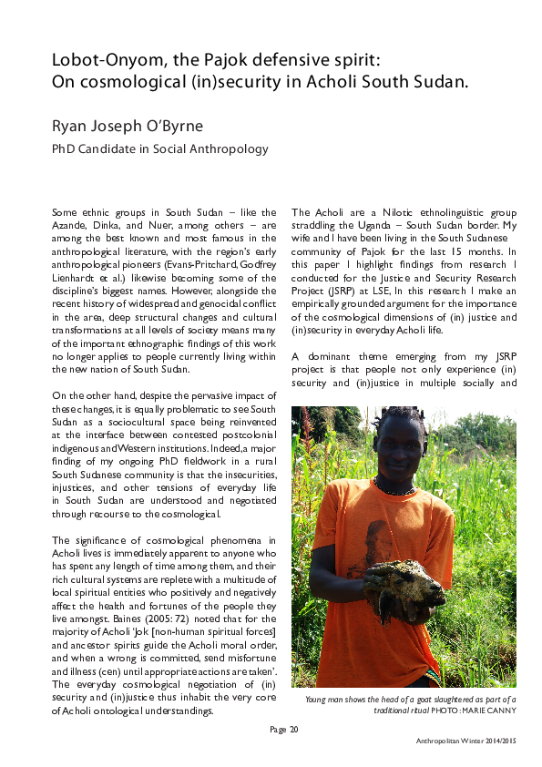 (PDF) Lobot-Onyom, the Pajok defensive spirit: On cosmological (in ...