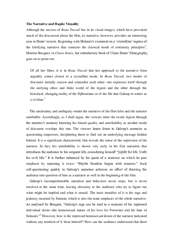 (DOC) The Narrative and Haptic Visuality