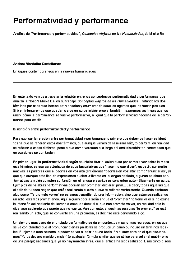 (PDF) Performatividad y performance