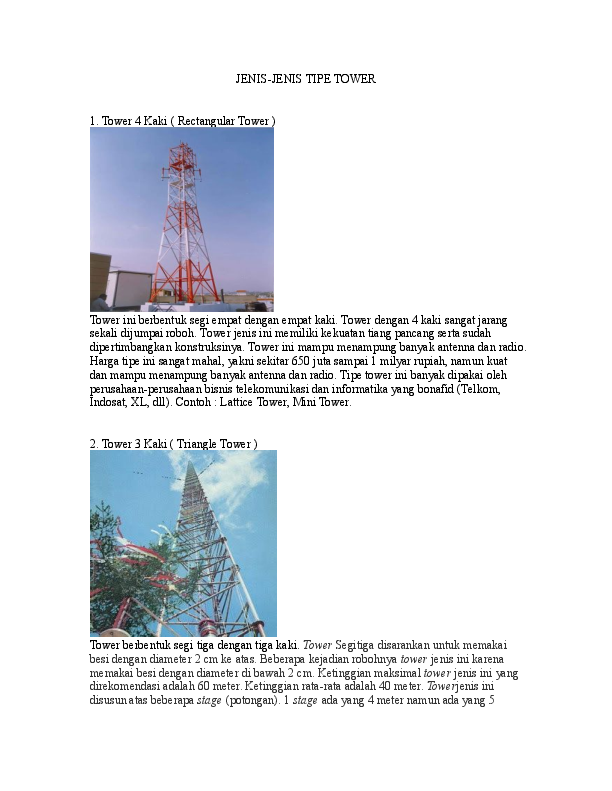 (PDF) JENIS-JENIS TIPE TOWER