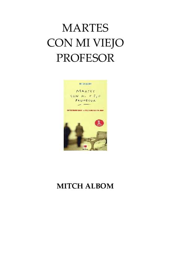 Pdf Martes Con Mi Viejo Profesor