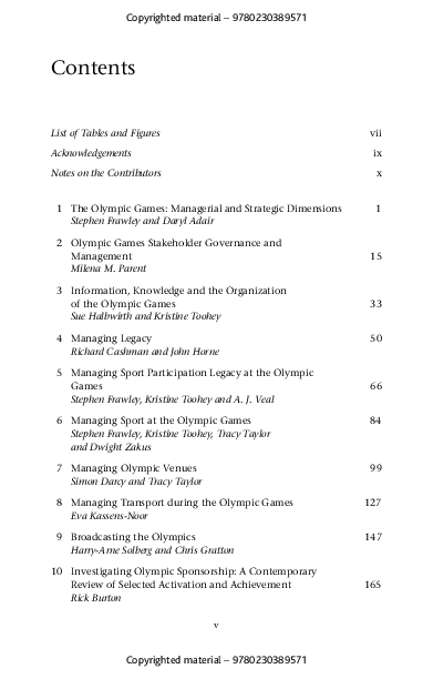 (PDF) Managing the Olympics