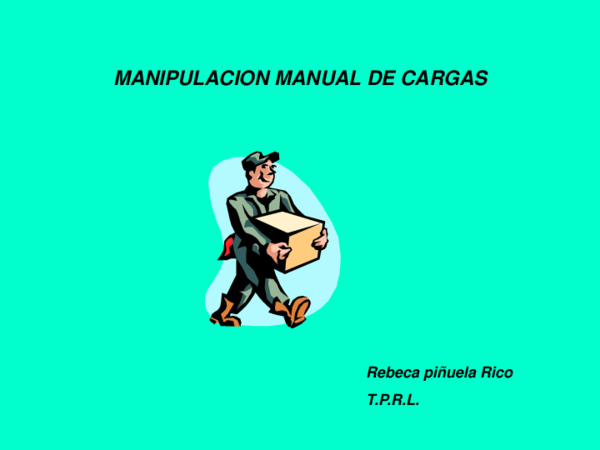 (PPT) Manipulacion Manual de Cargas