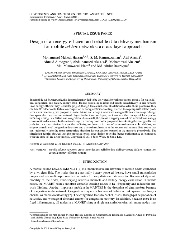 Pdf Design Of An Energy Efficient And Reliable Data Delivery