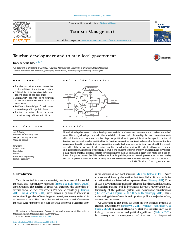 (PDF) Tourism Development and Trust in Local Government | Robin Nunkoo ...