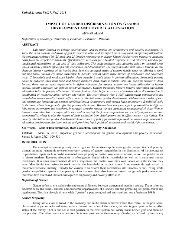 (PDF) IMPACT OF GENDER DISCRIMINATION ON GENDER DEVELOPMENT AND POVERTY ...