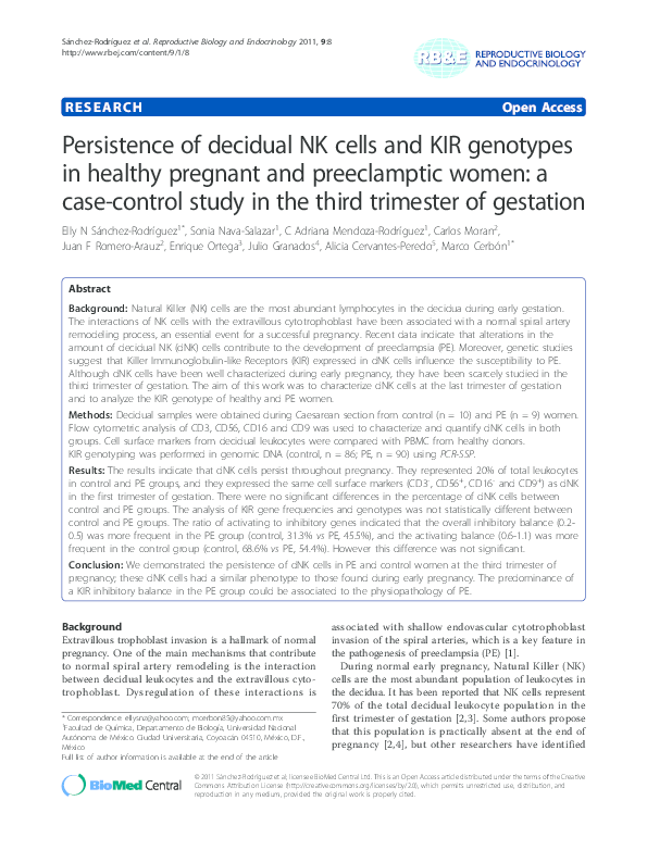 (PDF) Persistence of decidual NK cells and KIR genotypes in healthy ...