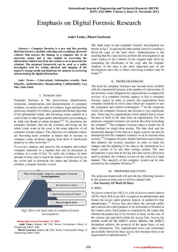 (PDF) Emphasis on Digital Forensic Research