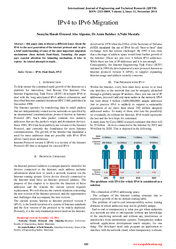 IPv4 to IPv6 Migration