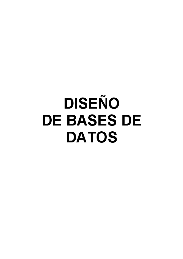 (PDF) DISEÑO DE BASES DE DATOS