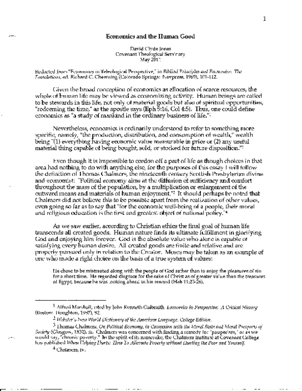 (PDF) Economics and the Human Good