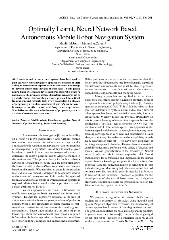 (PDF) Autonomous Navigation of Mobile Robot Assisted by Its Identified Neural Network Model ...