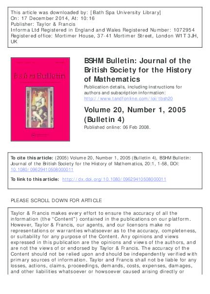(PDF) Balkan Mathematics before the First World War