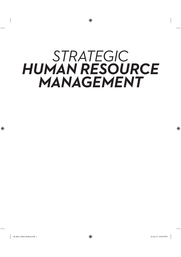 (PDF) STRATEGIC HUMAN RESOURCE MANAGEMENT