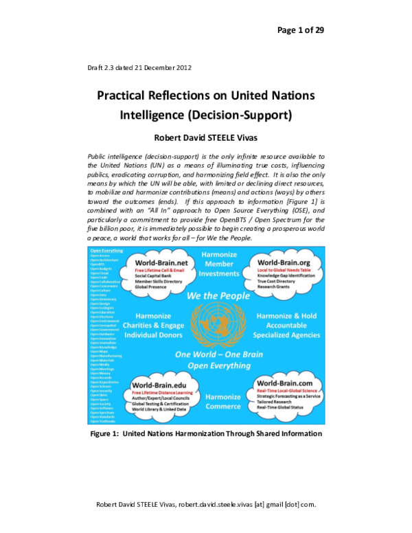 (DOC) 2012 Practical Reflections on UN Intelligence (White Paper)