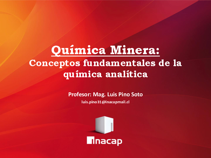(PDF) Química Minera: Conceptos fundamentales de la química analítica