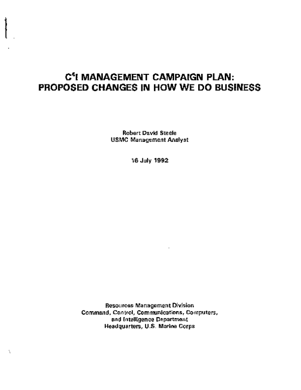 (PDF) 1992 USMC C4I Campaign Plan (White Paper)