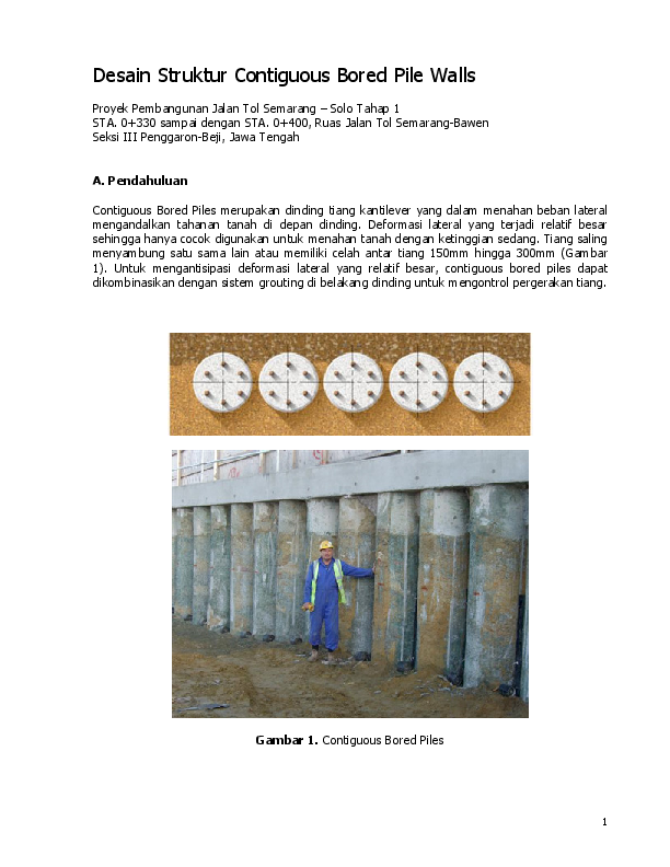 Desain Struktur Contiguous Bored Pile Walls