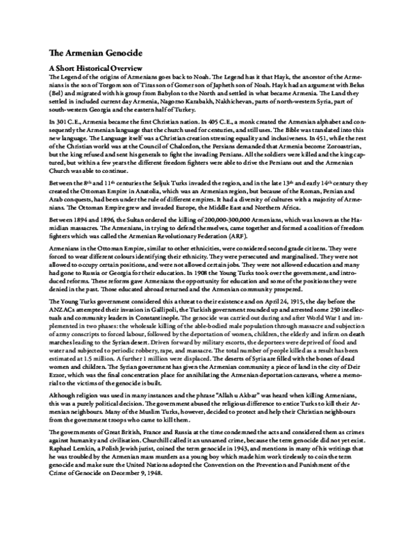 (PDF) The Armenian Genocide
