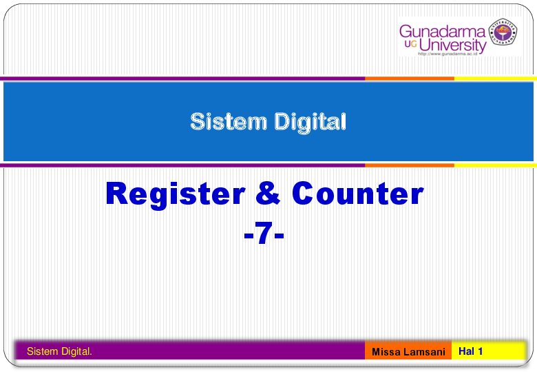 (PDF) Sistem Digital. Register & Counter -7