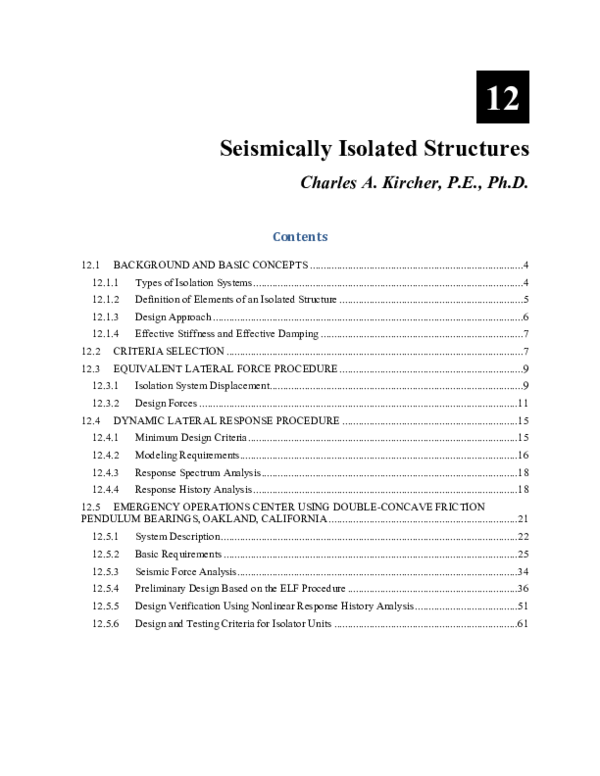 Pdf Seismically Isolated Structures