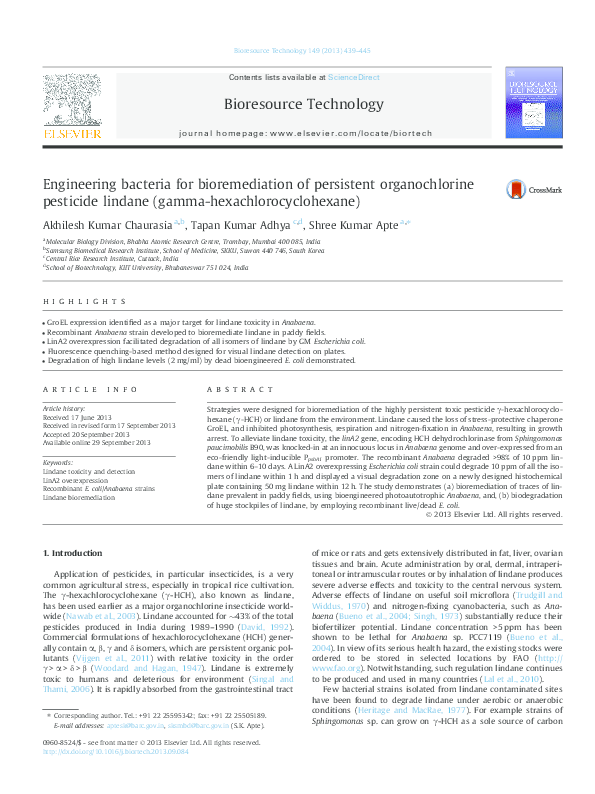 (PDF) Engineering bacteria for bioremediation of persistent ...