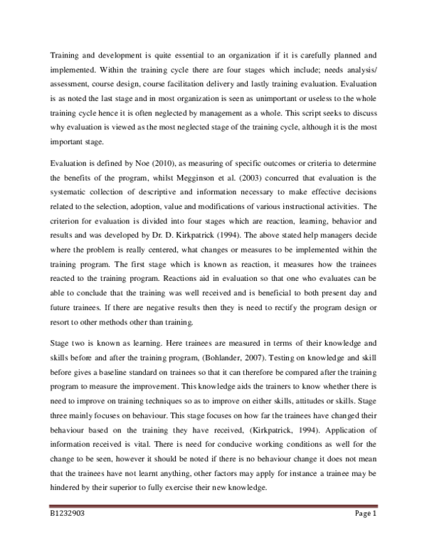 (DOC) training and development