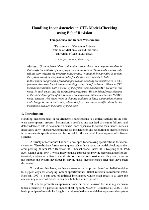 (PDF) Resolving CTL Model-Checking Inconsistencies