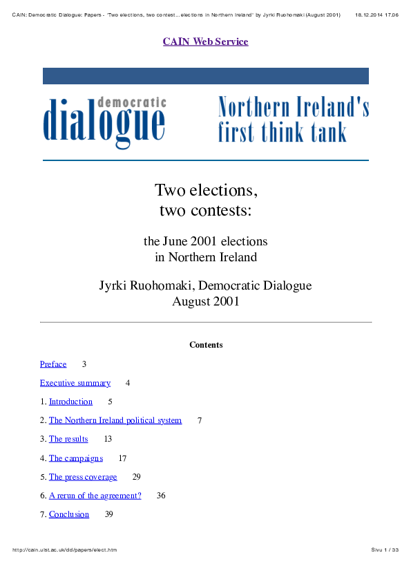 (PDF) Two elections, two contests: The June 2001 elections in Northern ...