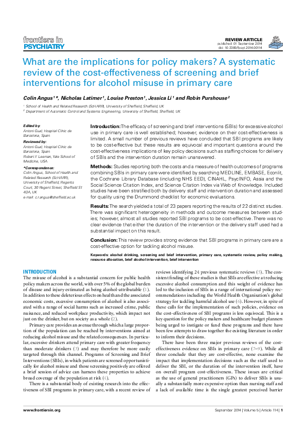 (PDF) What are the implications for policy makers? A systematic review ...