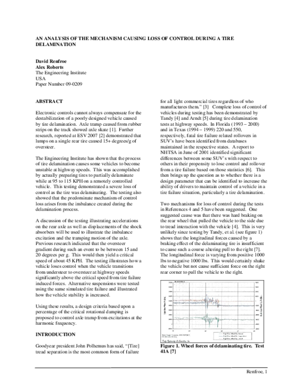 (PDF) An Analysis of the Mechanism Causing Loss of Control During a ...