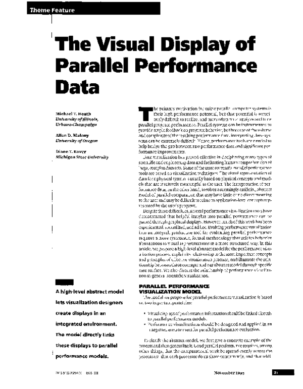 Pdf The Visual Display Of Parallel Performance Data