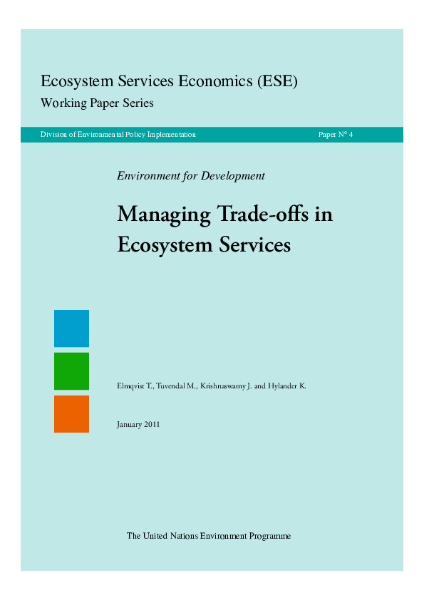 (PDF) Managing Trade-offs in Ecosystem Services