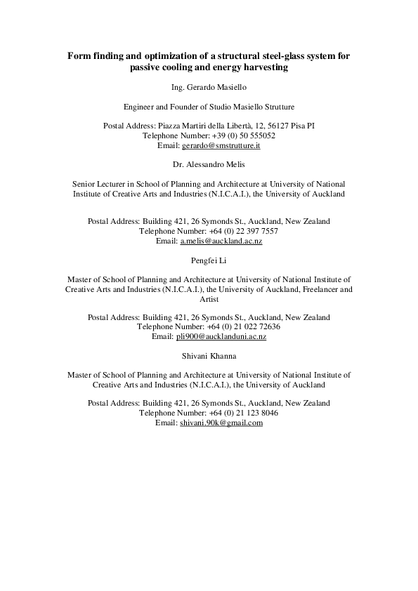 (PDF) Form finding and optimization of a structural steel-glass system for
