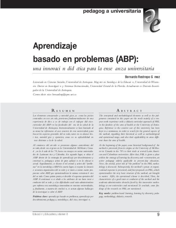 (PDF) Aprendizaje basado en problemas (ABP