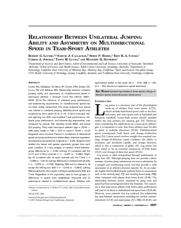 (PDF) Relationship between unilateral jumping ability and symmetry on ...