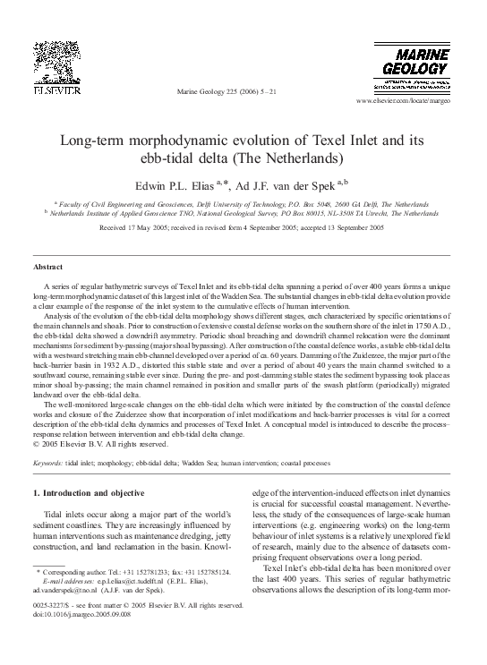 (PDF) Long-term morphodynamic evolution of Texel Inlet and its ebb-tidal delta (The Netherlands)