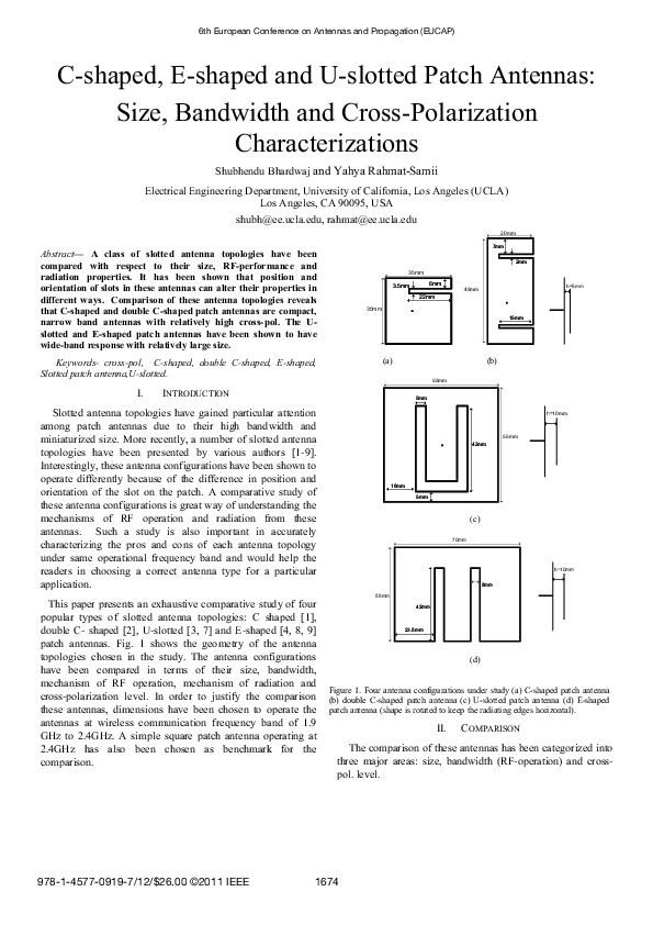 C-shaped, E-shaped and U-slotted Patch Antennas: Size, Bandwidth and ...