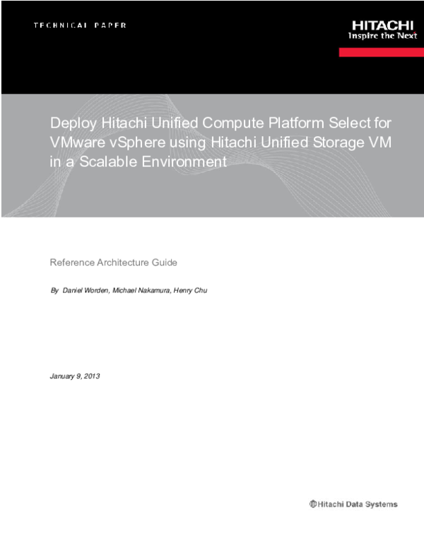 (PDF) Reference Architecture Guide Deploy Hitachi Unified Compute Platform Select for VMware ...