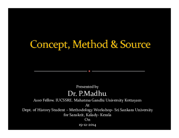 (PDF) Concept, Method & Source