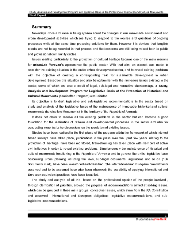 (PDF) Final Report of the Study, Analysis and Development Program for ...