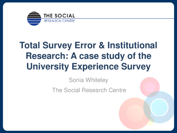(PPT) Total Survey Error & Institutional Research: A case study of the ...