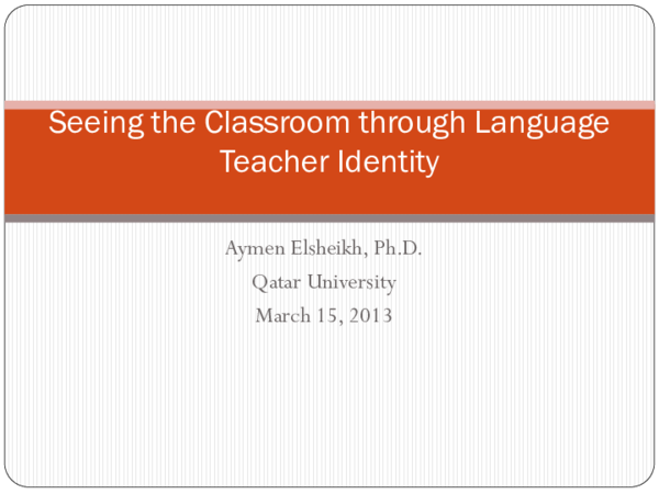 (PDF) Seeing the Classroom through Language Teacher Identity