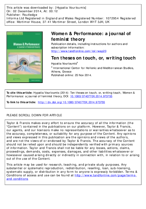 (PDF) Ten Theses on Touch
