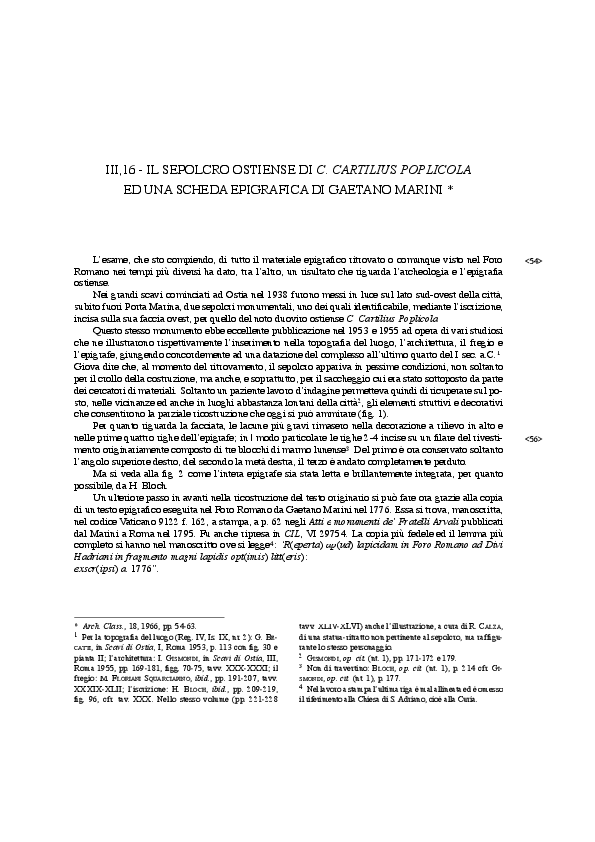 (PDF) 75 - Il sepolcro ostiense di C. Cartilius Poplicola ed una scheda ...
