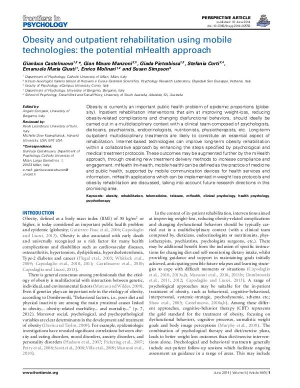(PDF) Obesity and outpatient rehabilitation using mobile technologies ...