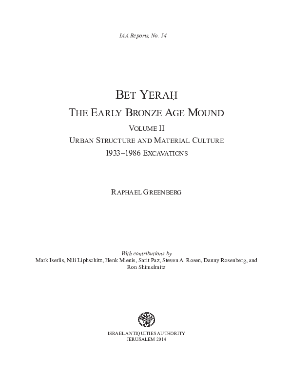 (PDF) The Flint Assemblage (from Bet Yerah)