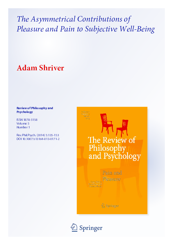 (PDF) The Asymmetrical Contributions of Pleasure and Pain to Subjective ...