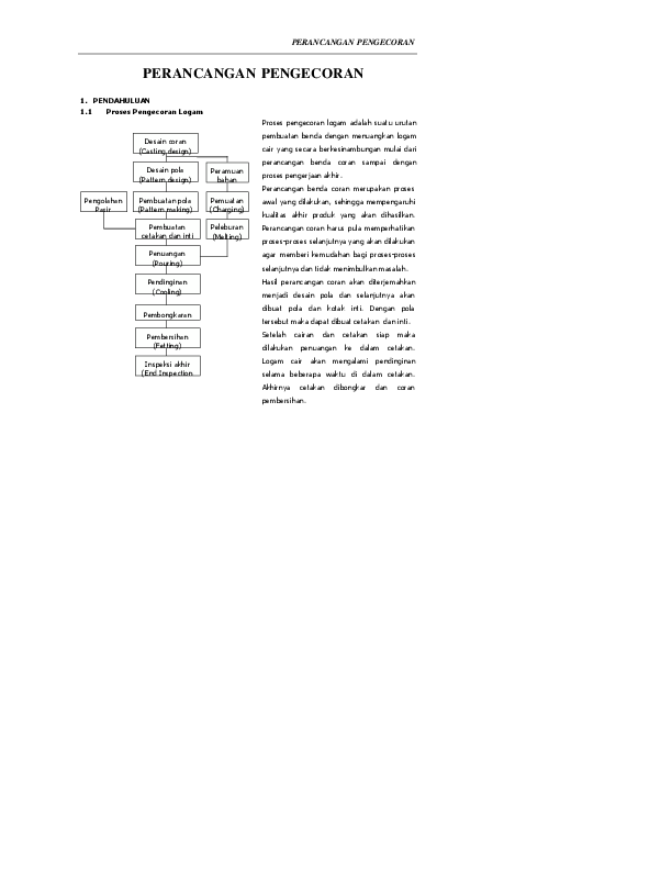 (PDF) PENGECORAN LOGAM _ PERANCANGAN PENGECORAN