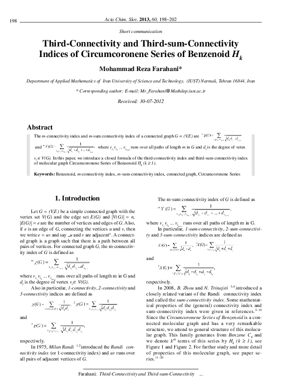 (PDF) Third-Connectivity and Third-sum-Connectivity Indices of Circumcoronene Series of ...